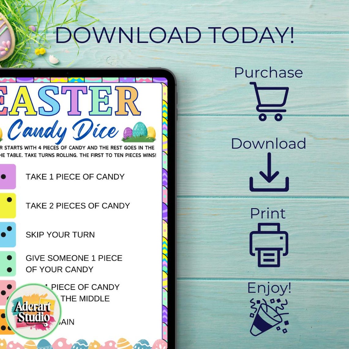 Printable Easter Candy Dice Game, Pass the Candy Game, Fun Easter Party ...