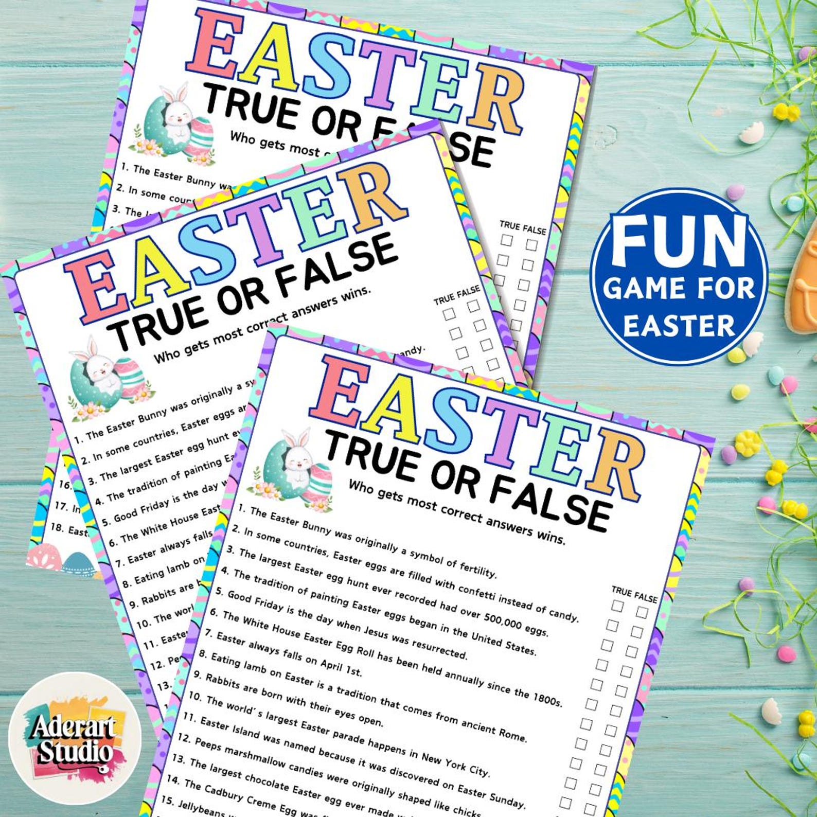 True or False Easter Game, True or False Game, Printable Easter Games ...