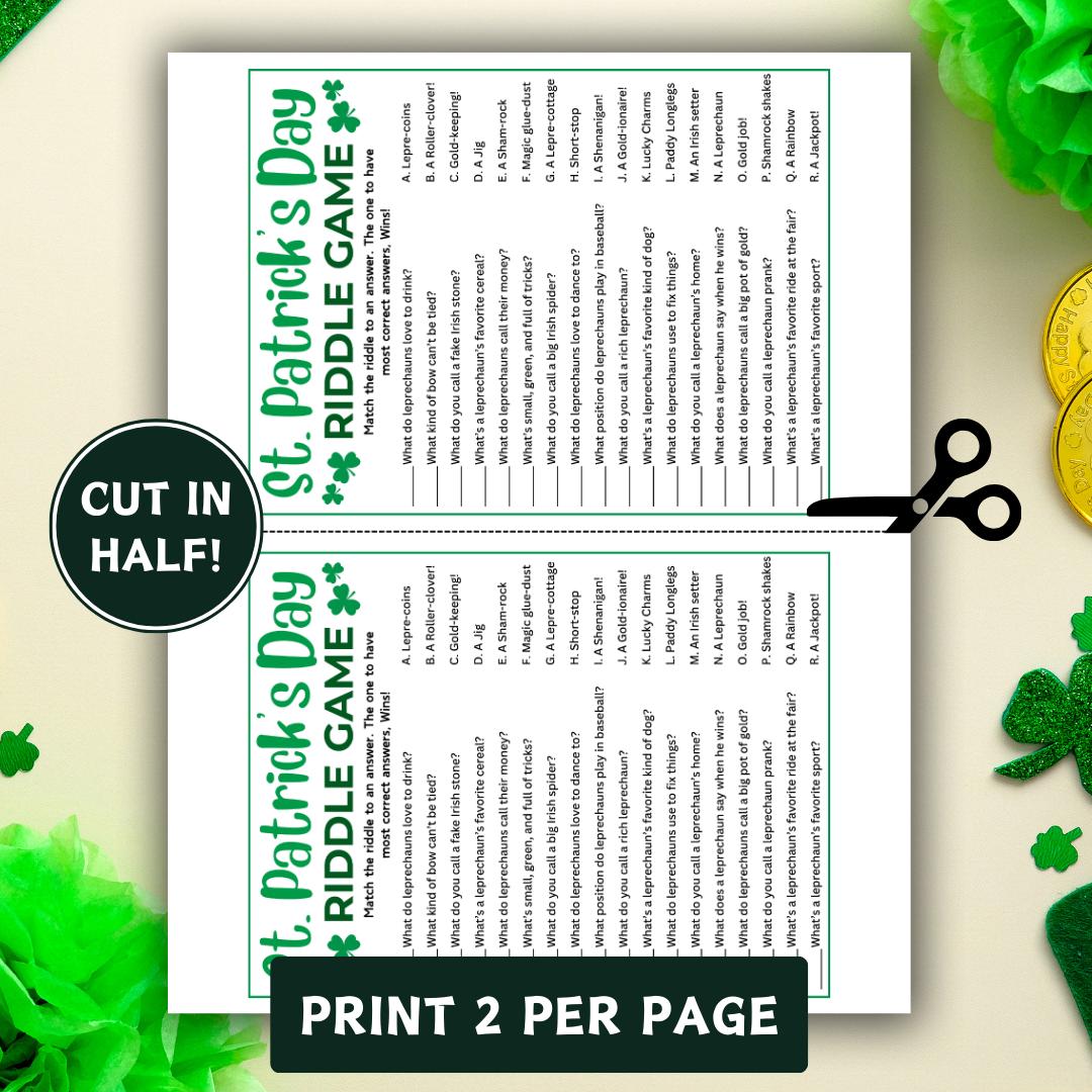 St Patrick’s Day Riddle Game, Printable St Patricks Day Trivia Game ...