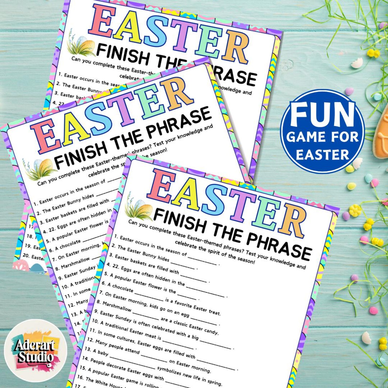 Easter Finish the Phrase Game, Easter Trivia Game, Printable Easter ...