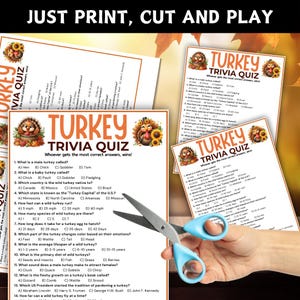 Turkey Trivia Game, Printable Thanksgiving Party Game, Fall Trivia Quiz ...