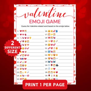 Valentine's Day Emoji Pictionary Bundle, Valentines Emoji Bundle ...