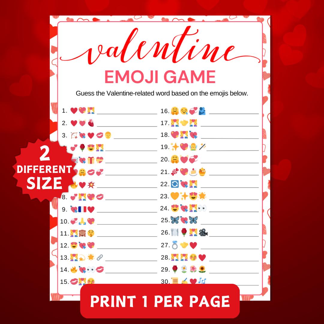 Valentine's Day Emoji Pictionary Bundle, Valentines Emoji Bundle ...