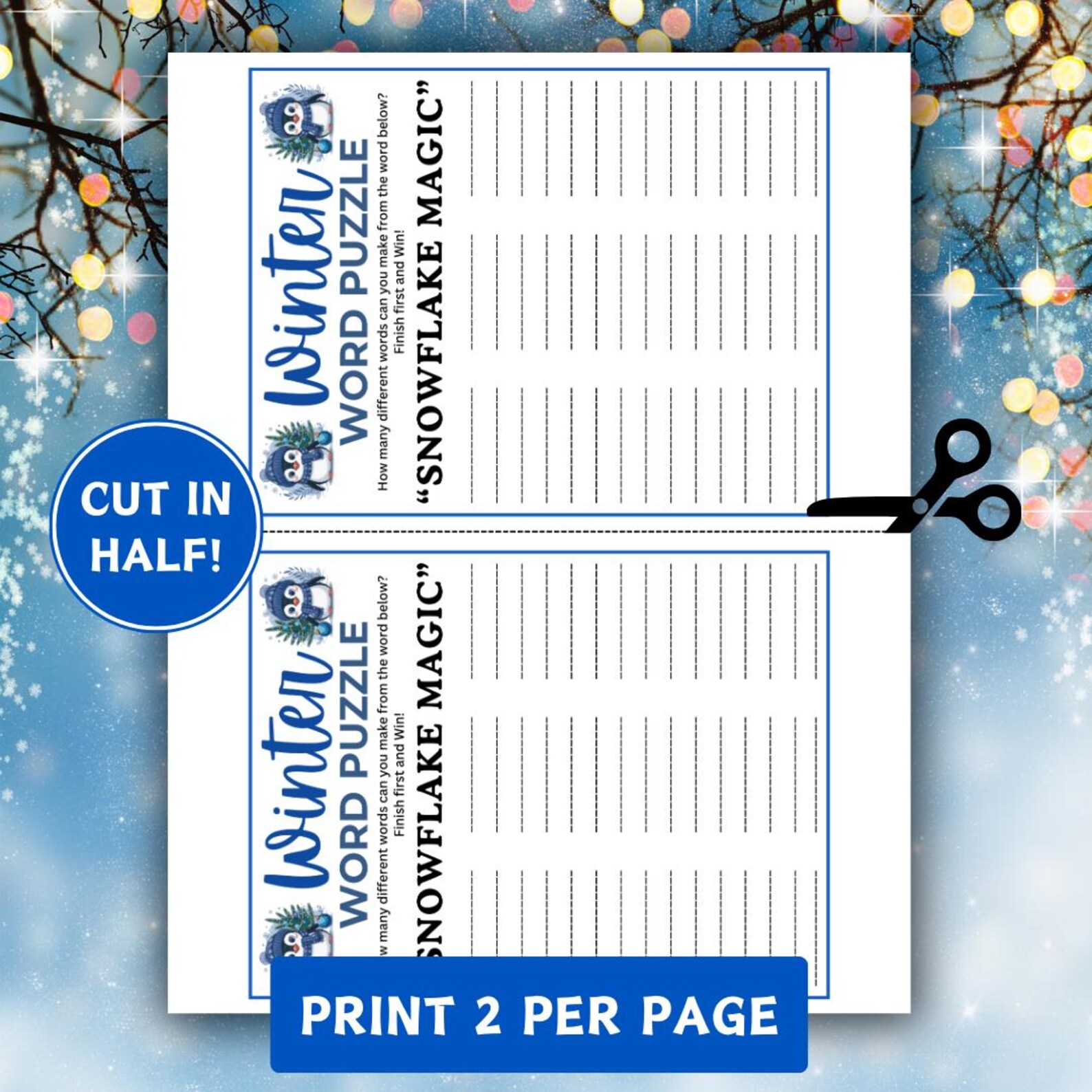 Winter Word Puzzle Game, Winter Word Games, Fun Holiday Game, Christmas ...