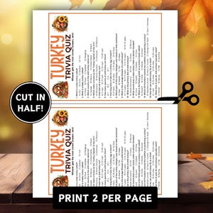 Turkey Trivia Game, Printable Thanksgiving Party Game, Fall Trivia Quiz ...