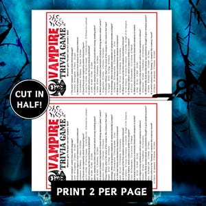 Vampire Trivia Game, Vampire Quiz, Halloween Trivia Game, Spooky Game ...