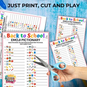 Back to School Emoji Game, Printable School Emoji Quiz, Classroom Party ...