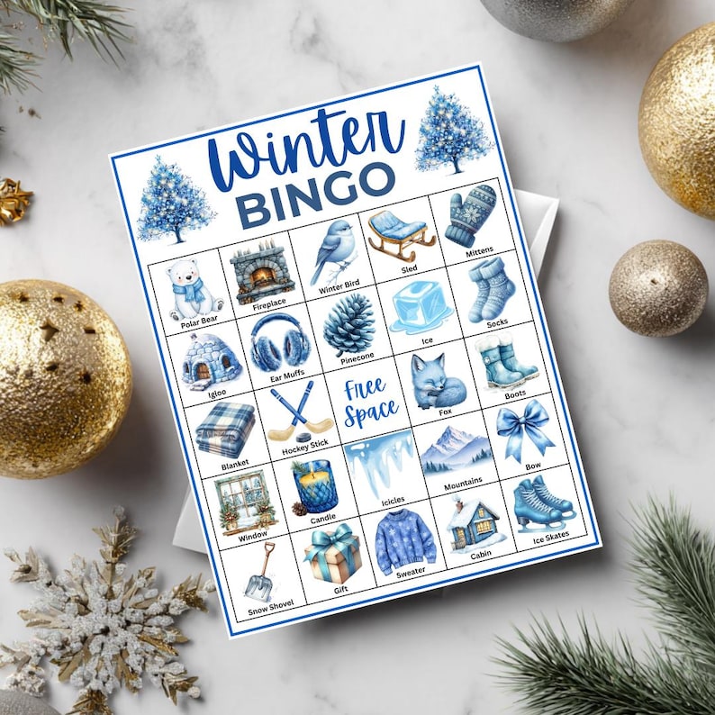 50 Winter Bingo Cards, Winter Bingo, Winter Themed Bingo Cards PDF ...