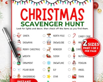 Christmas Lights Scavenger Hunt Printable, Outdoor Scavenger Hunt ...