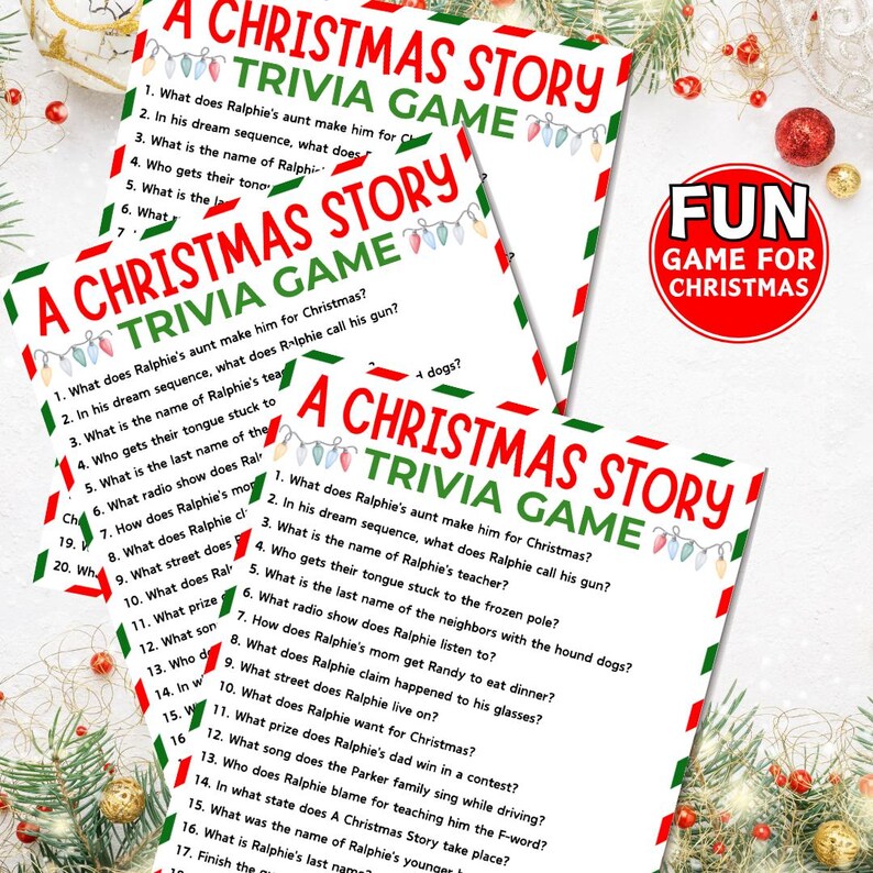 A Christmas Story Trivia Game, Christmas Printable Game, Xmas Movie ...
