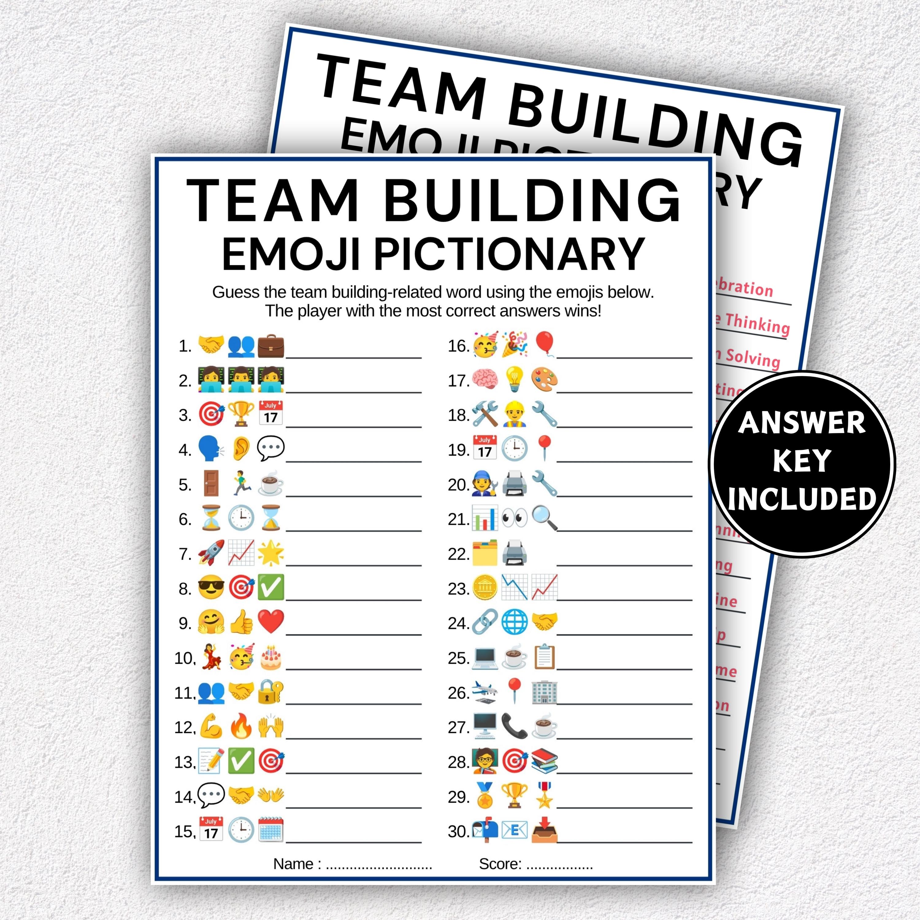 Team Building Emoji Game, Printable Office Games, Office Emoji ...