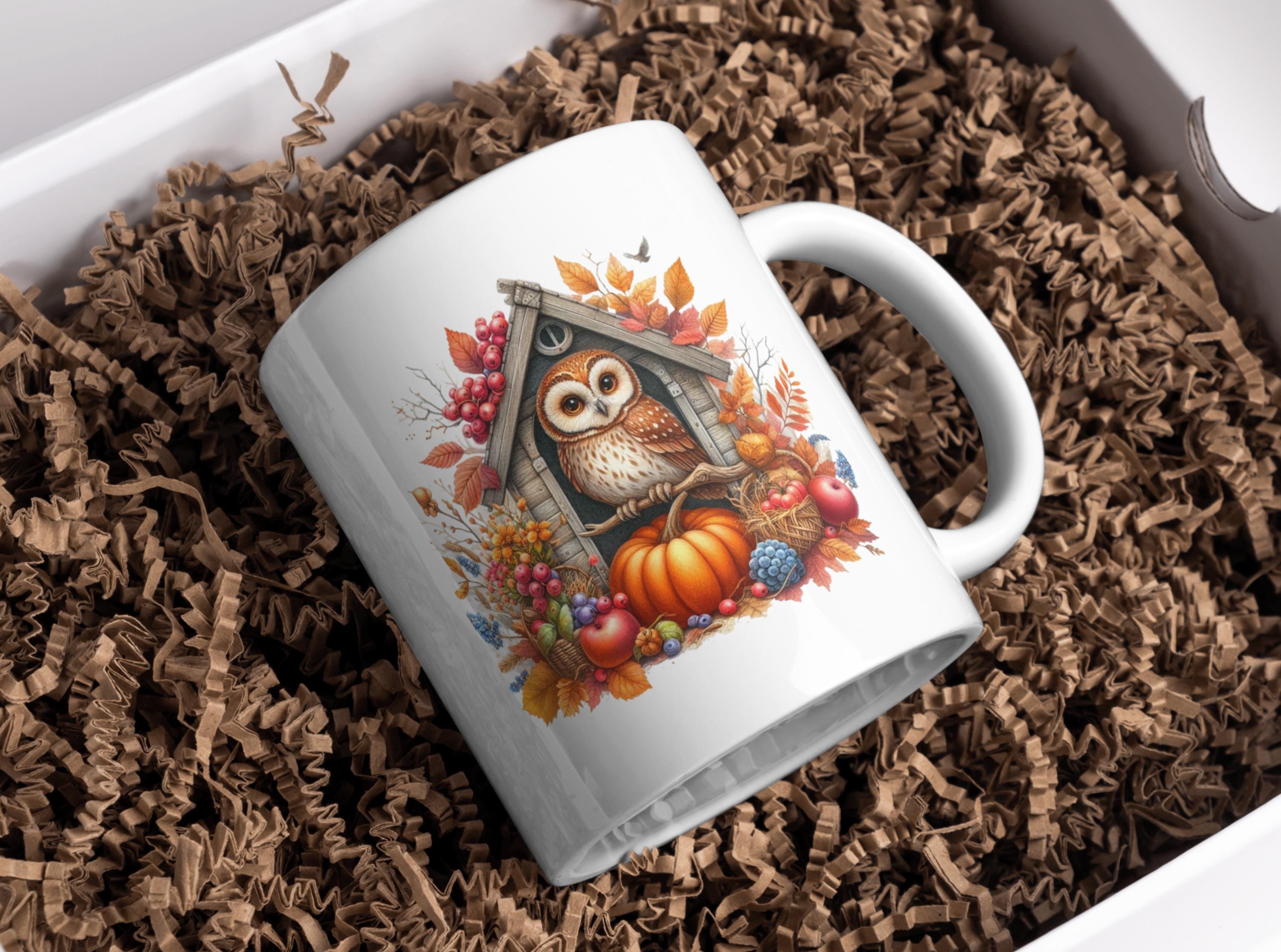 Watercolor Autumn Owl Clipart, Cute Fall Owl Images, Owl Clipart, Cozy ...