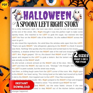 Left Right Halloween Game, Halloween Left Right Story, Printable ...