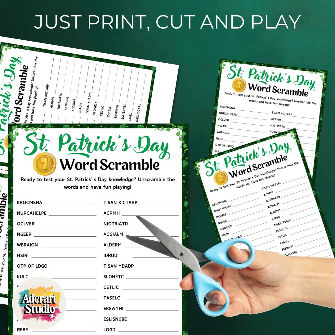 St. Patrick's Day Word Scramble Game, St. Patrick's Day Game, Activity ...