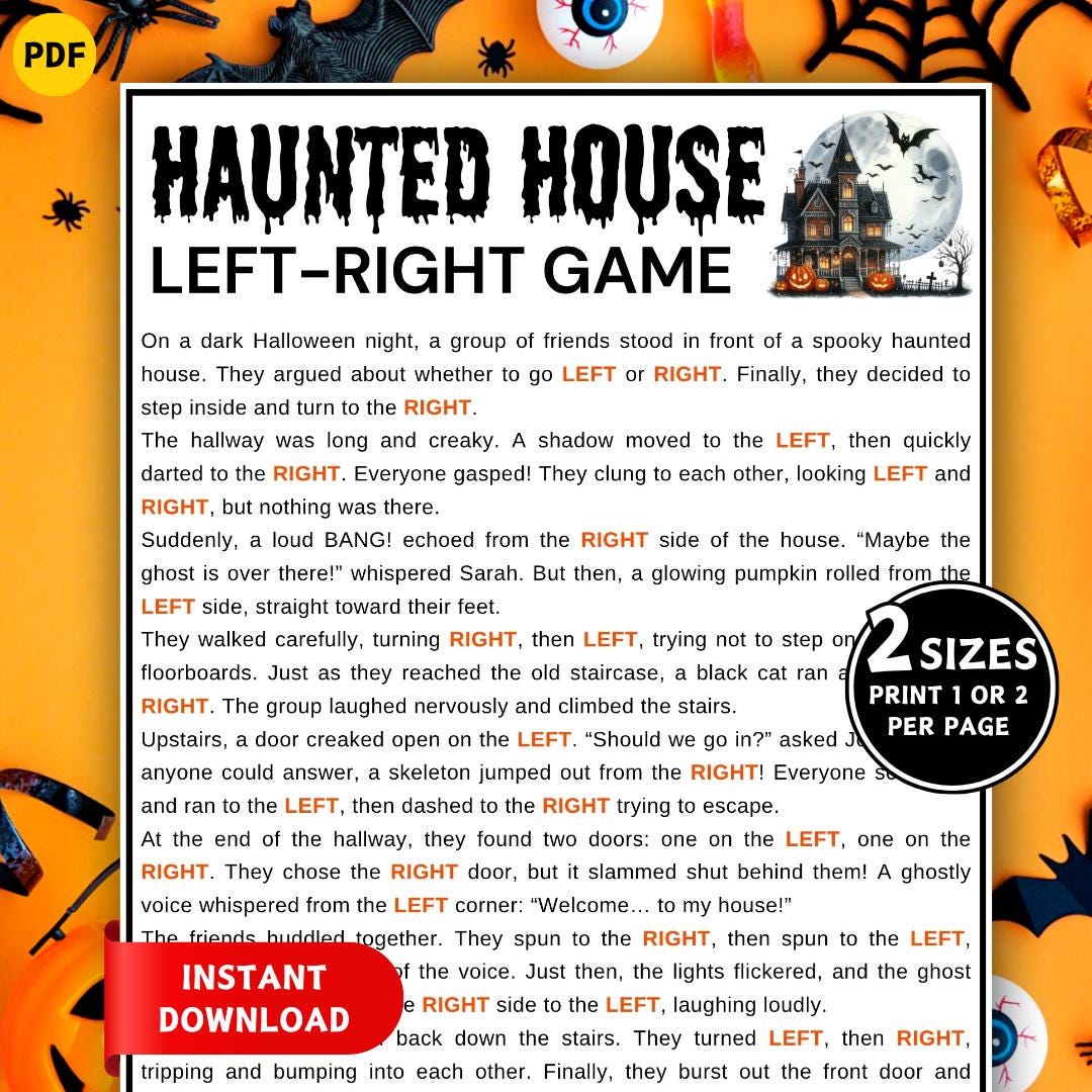 Halloween Haunted House Left-right Game, Pass the Prize Gift Exchange ...