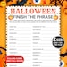 Halloween Finish the Phrase Game, Printable Halloween Games, Fun Group ...