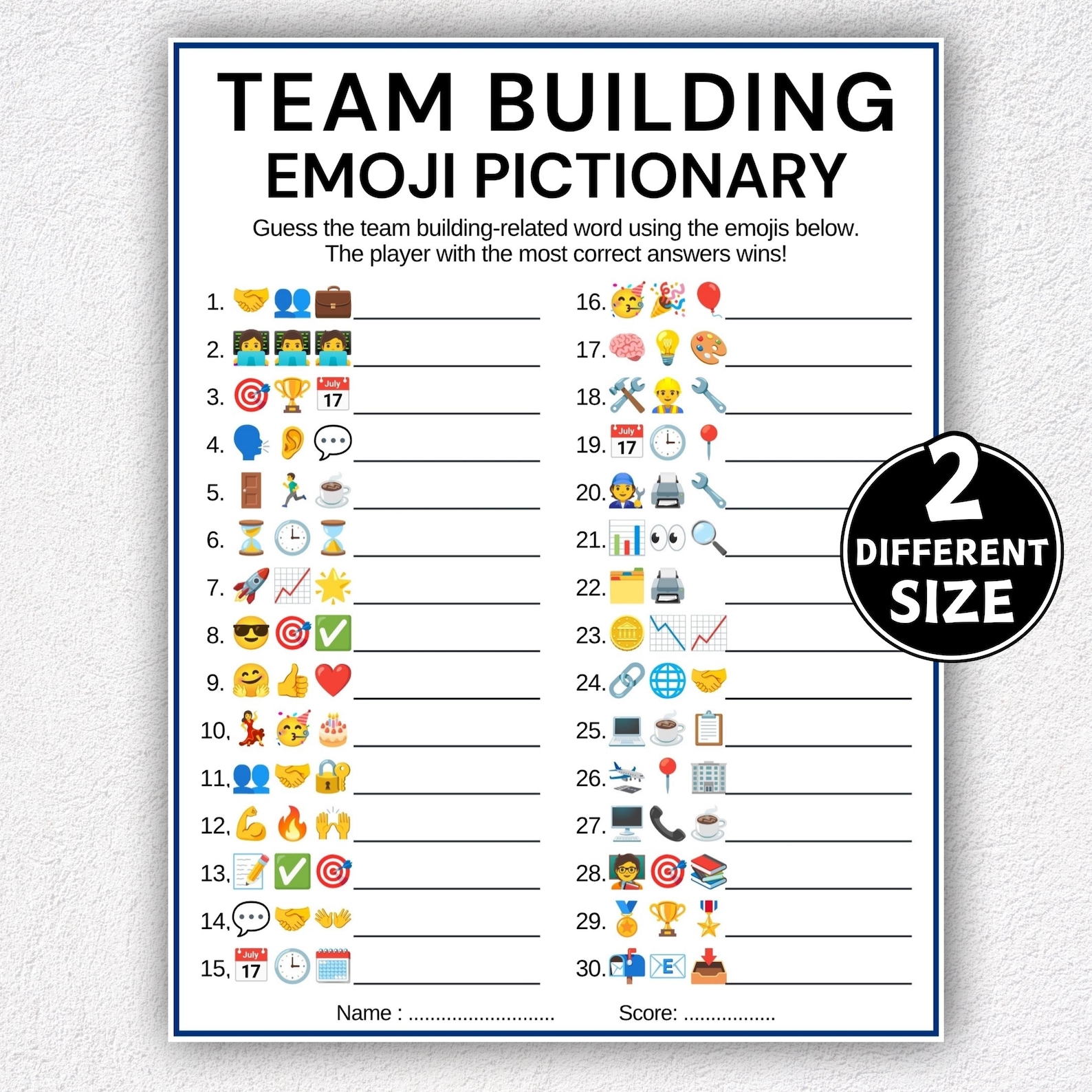 Team Building Emoji Game, Printable Office Games, Office Emoji ...