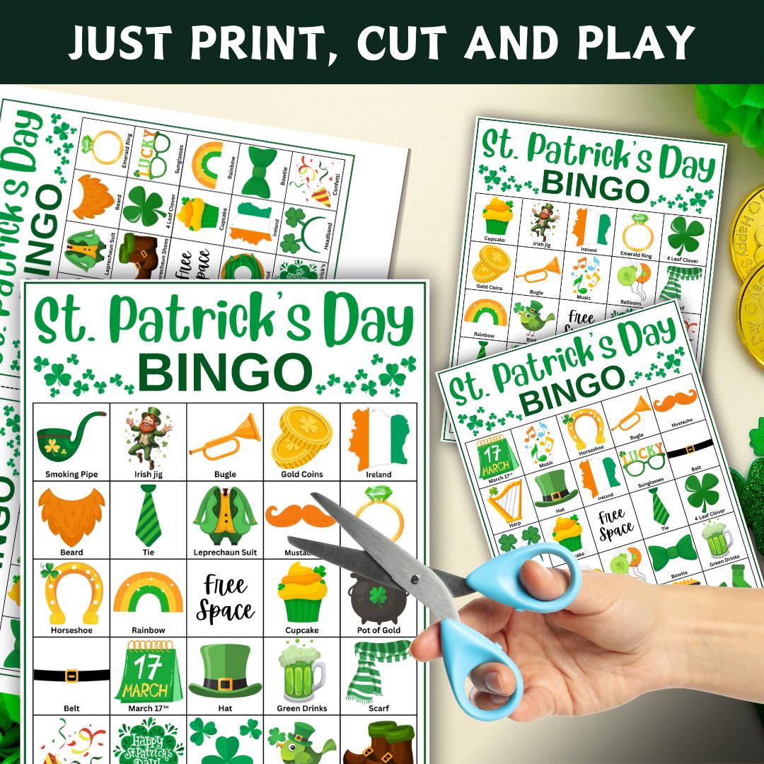 30 St. Patrick's Day Bingo Cards, St Patrick's Day Party Games, St ...