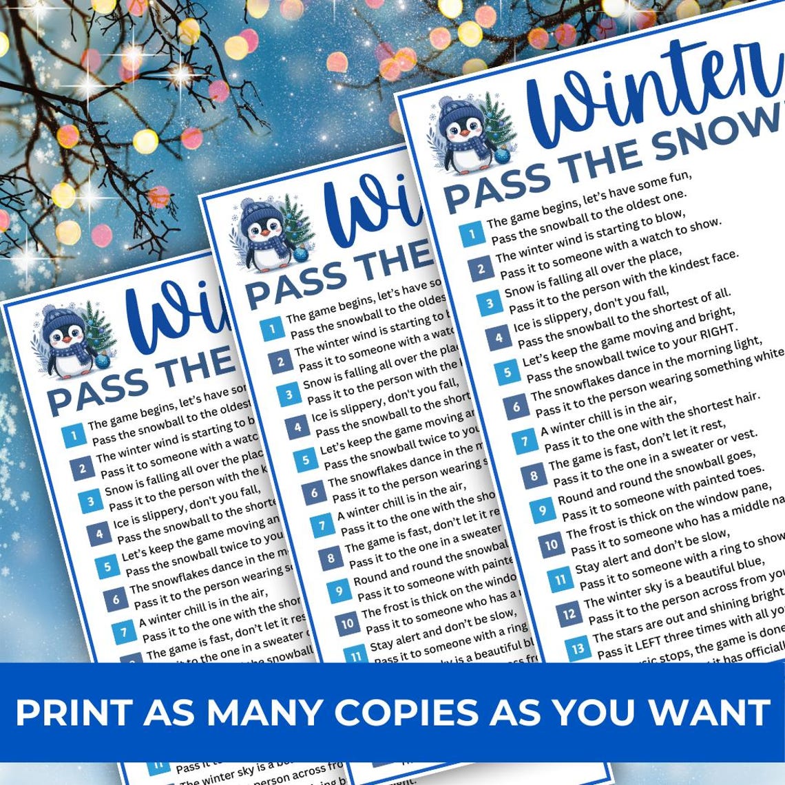 Pass the Snowball Game, Winter Pass the Prize Game, Pass the Present ...