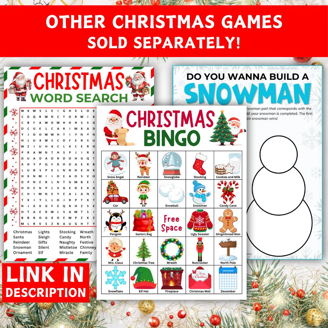 Christmas Think Fast Game! Printable Christmas Games, Think Quick ...