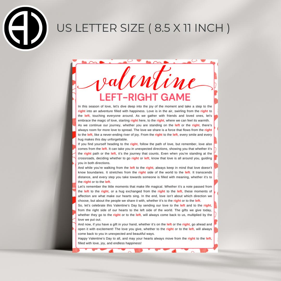 Left Right Valentine's Day Game, Valentine Printable Games for Kids ...