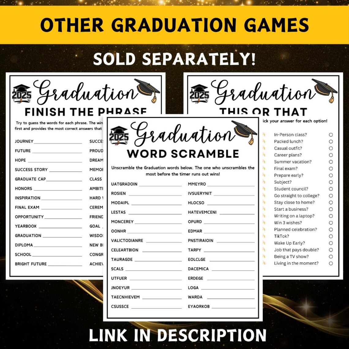 Printable This or That Graduation Game, Would You Rather, Graduation ...