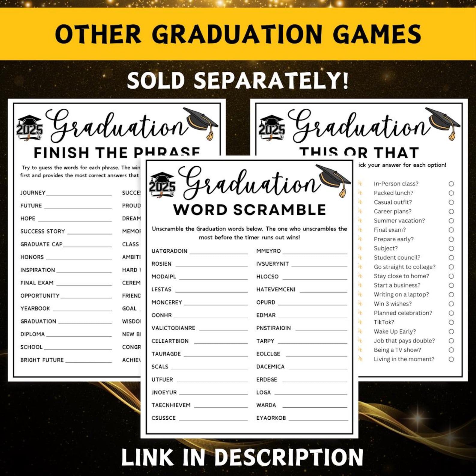 Printable This or That Graduation Game, Would You Rather, Graduation ...