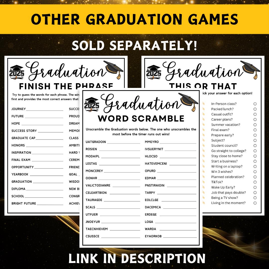 Printable This or That Graduation Game, Would You Rather, Graduation ...