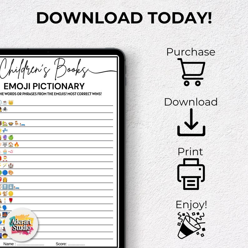 Children's Books Emoji Game, Guess the Book Emoji Quiz, Printable Baby ...