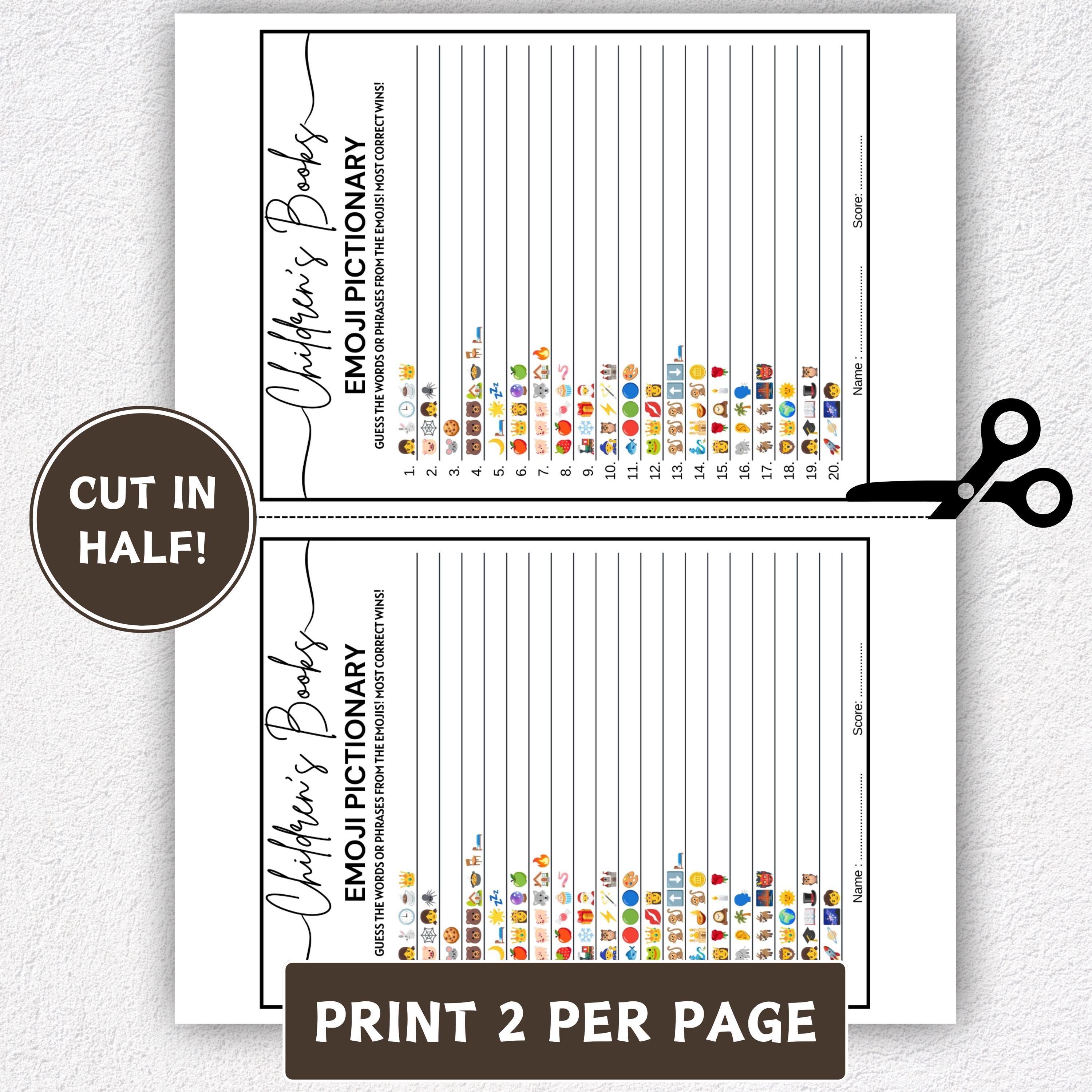 Children's Books Emoji Game, Guess the Book Emoji Quiz, Printable Baby ...