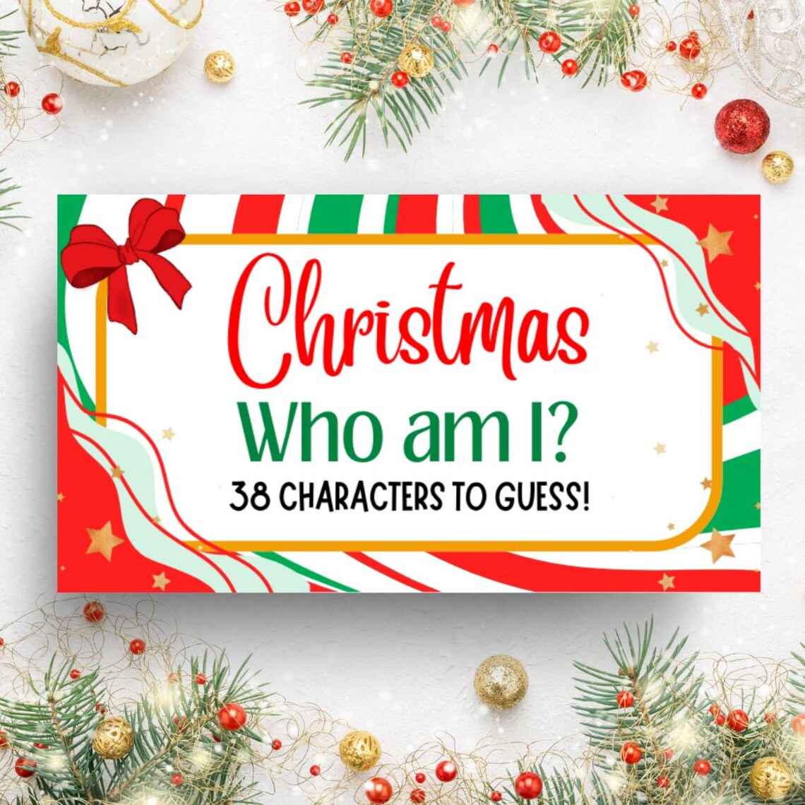 Who Am I Christmas Party Game, 38 Characters to Guess, Printable ...