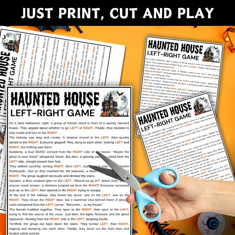 Halloween Haunted House Left-right Game, Pass the Prize Gift Exchange ...