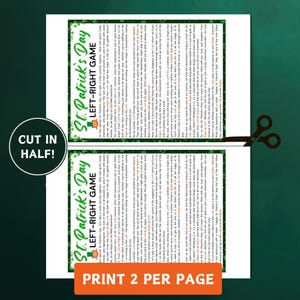 Left Right St. Patrick's Day Game, Pass the Prize Gift Exchange Game ...