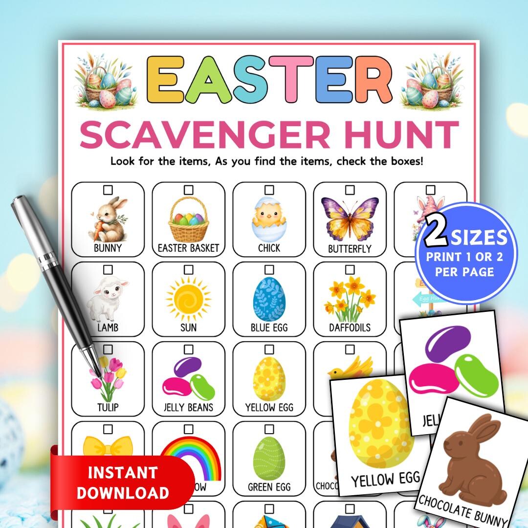 Easter Scavenger Hunt, Indoor Treasure Hunt, Easter Party Games, Easter ...