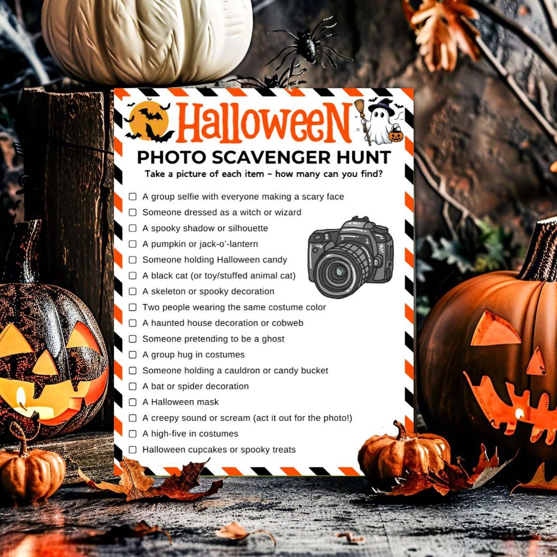 Halloween Photo Scavenger Hunt Game, Halloween Games for Kids Teens ...
