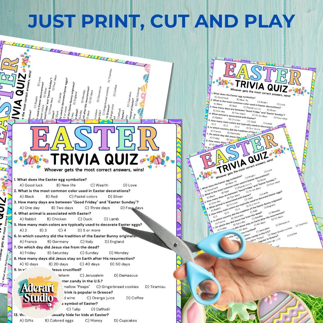 Easter Trivia Game, Easter Trivia Quiz, Easter Party Games, Printable ...