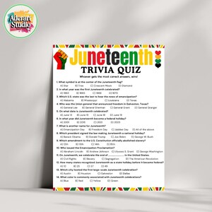 Juneteenth Trivia Game, Printable Juneteenth Games, African American ...