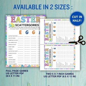 Easter Scattergories Games Bundle, Easter Party Games, Easter Word ...