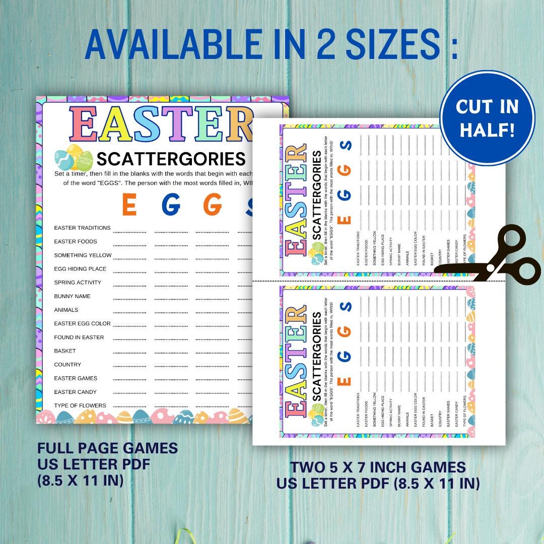 Easter Scattergories Games Bundle, Easter Party Games, Easter Word ...