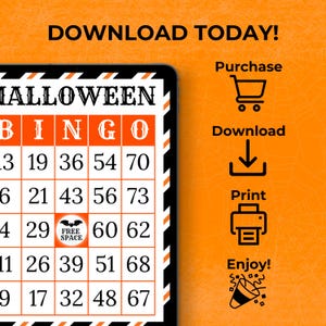 100 Halloween Bingo Cards, Halloween Party Game, Halloween Bingo ...