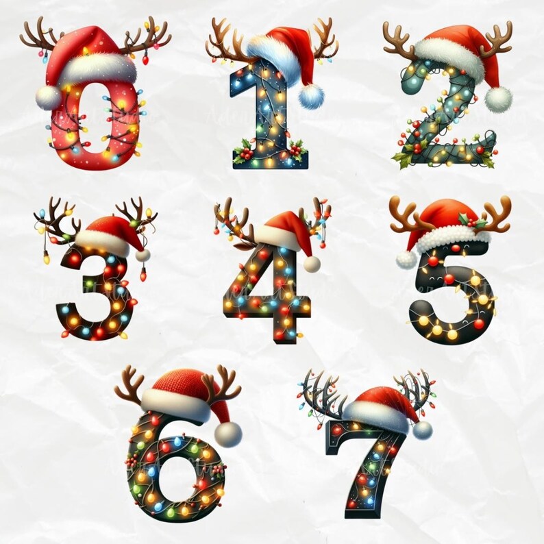 Watercolor Christmas Alphabet Lights Clipart, Festive Holiday Letters ...