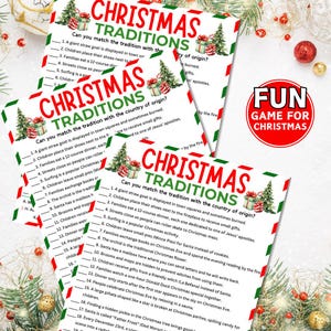 Christmas Traditions Around the World Game, Printable Christmas Game ...
