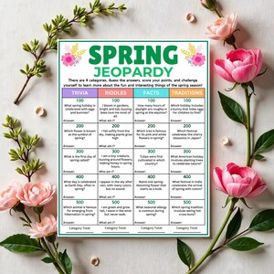 Spring Jeopardy Game, Spring Trivia Game, Spring Quiz Game, Spring ...