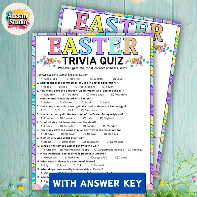 Easter Trivia Game, Easter Trivia Quiz, Easter Party Games, Printable ...