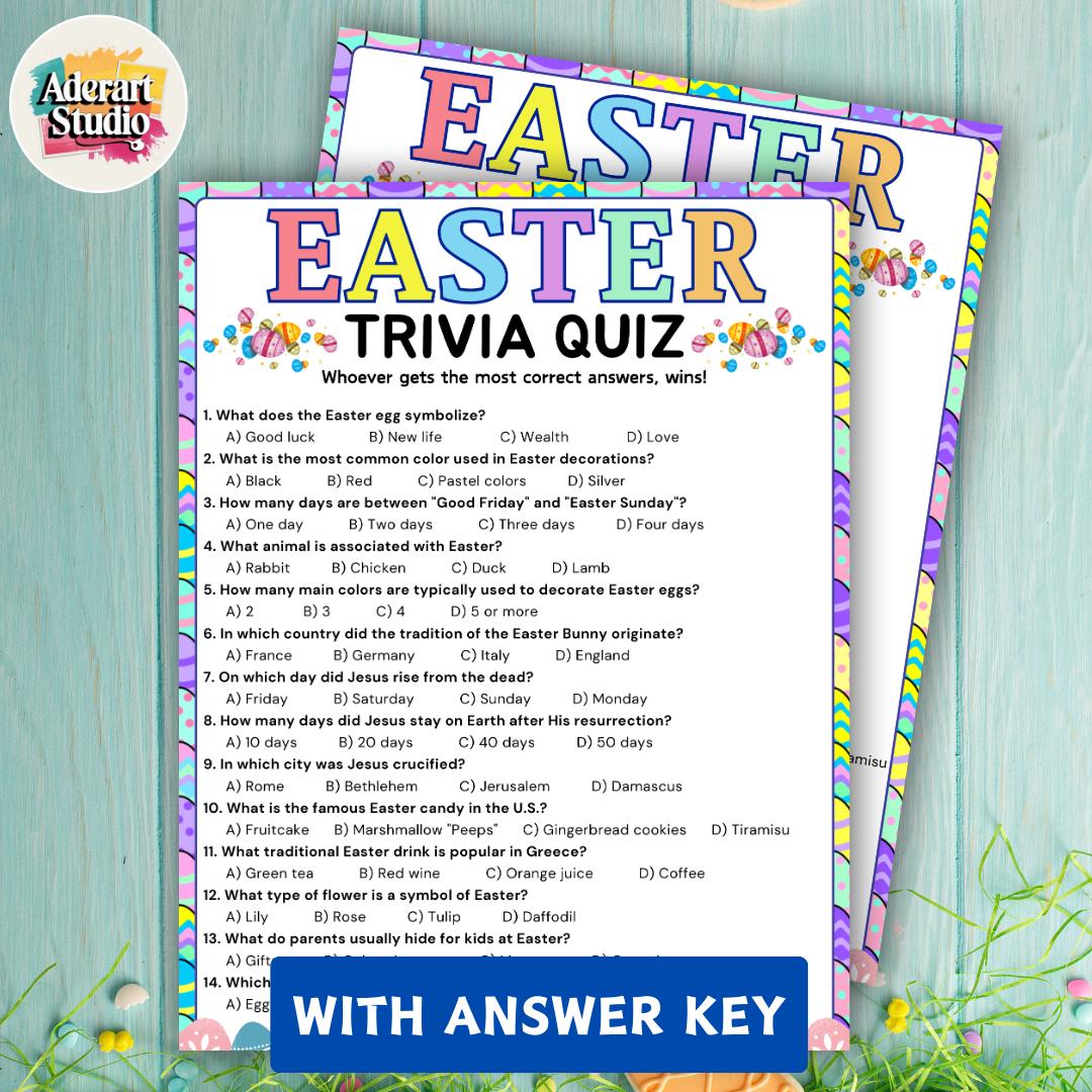 Easter Trivia Game, Easter Trivia Quiz, Easter Party Games, Printable ...