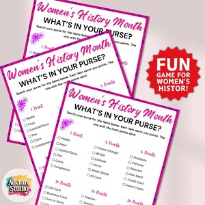What's in Your Purse? Women's History Month Games, What's in Your Bag ...