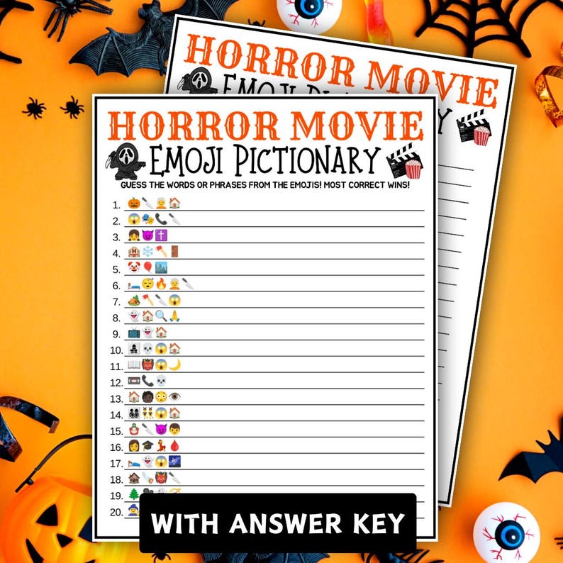 Halloween Emoji Games, Horror Movie Emoji Game, Fun Halloween Party ...