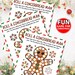 Roll A Gingerbread Dice Game, Printable Christmas Game for Kids Adult ...
