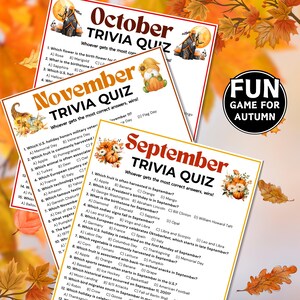 Fall Trivia Bundle, Autumn Trivia Quiz, Printable Trivia Games, Month ...