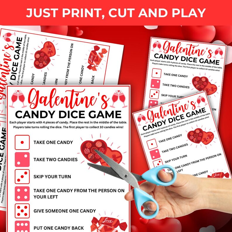Galentine's Day Candy Dice Game, Printable Galentines Games, Candy ...